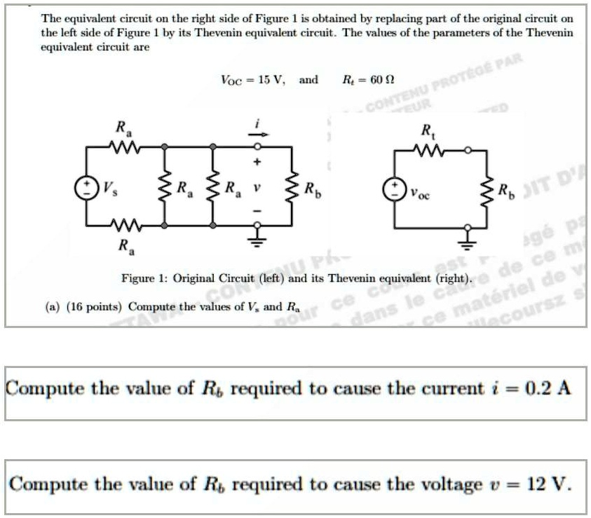 SOLVED: The equivalent circuit on the right side of Figure 1 is obtained by replacing part of ...