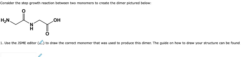 SOLVED: Consider the step growth reaction between two monomers to ...