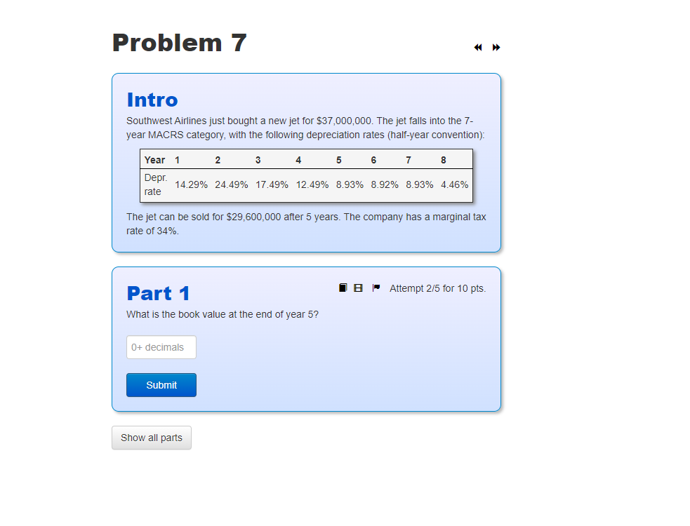 SOLVED: Problem 7 Intro Southwest Airlines just bought a new jet for ...
