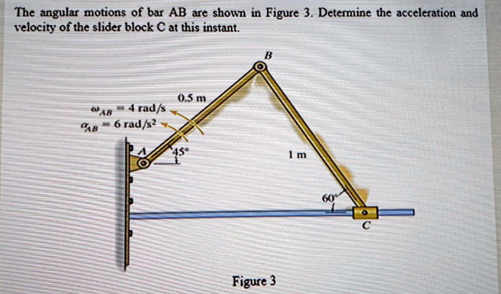 SOLVED: The angular motions of bar AB are shown in Figure 3. Determine ...