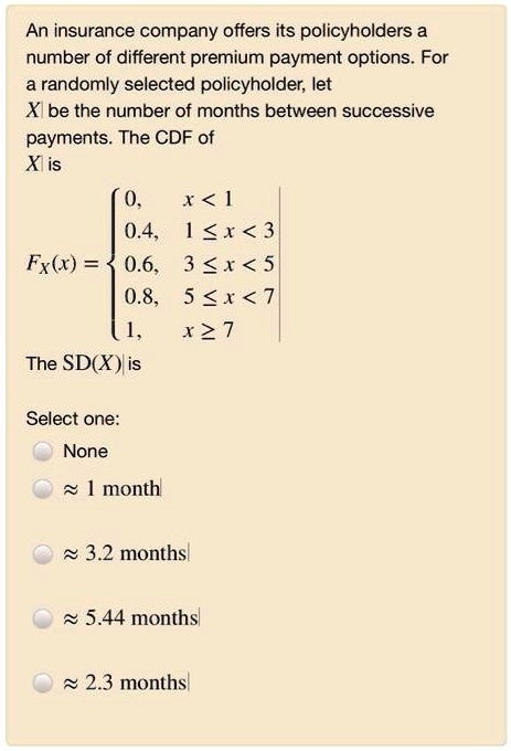 SOLVED: An insurance company offers its policyholders a number of ...