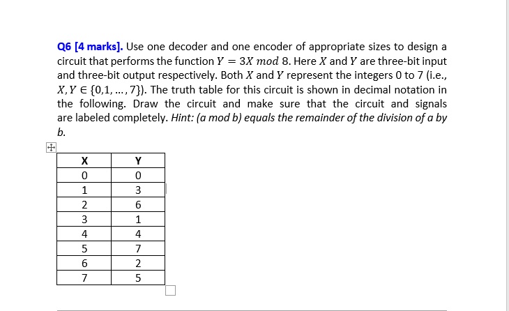 Solved Q6 4 Marks Use One Decoder And One Encoder Of Appropriate 2413
