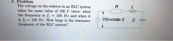 SOLVED: Problem: The voltage on the resistor in an RLC system takes the ...