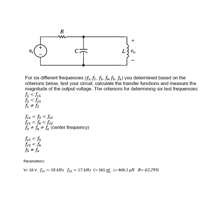 SOLVED: Texts: R WM For six different frequencies (f1, f2, f3, f4, fs, f6) you determined based ...