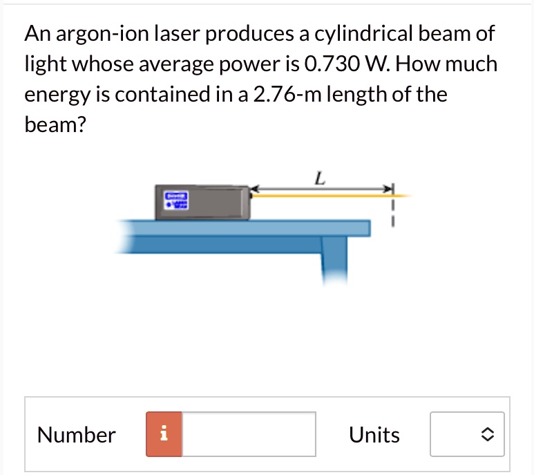 an argon ion laser produces a cylindrical beam of light whose average ...