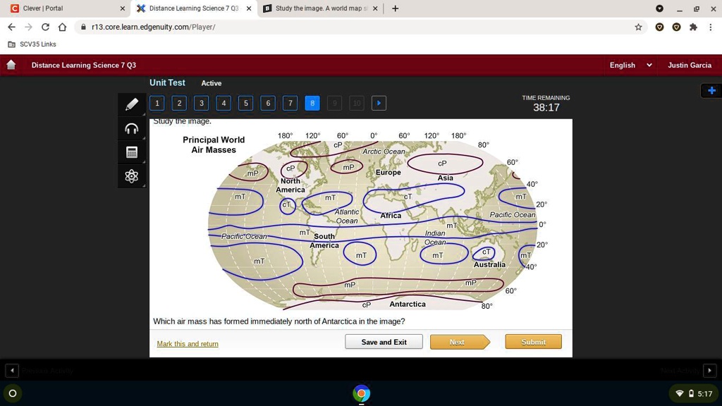study the imagea world map showing the principal world air masses the ...
