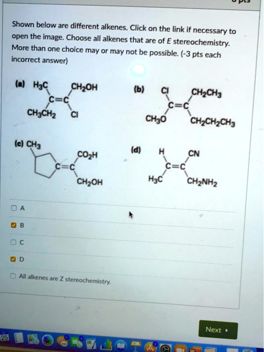 [GET ANSWER] shown below are different alkenes click on the link if ...
