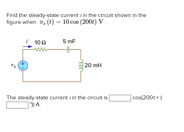 SOLVED: Find the steady-state current in the circuit shown in the ...