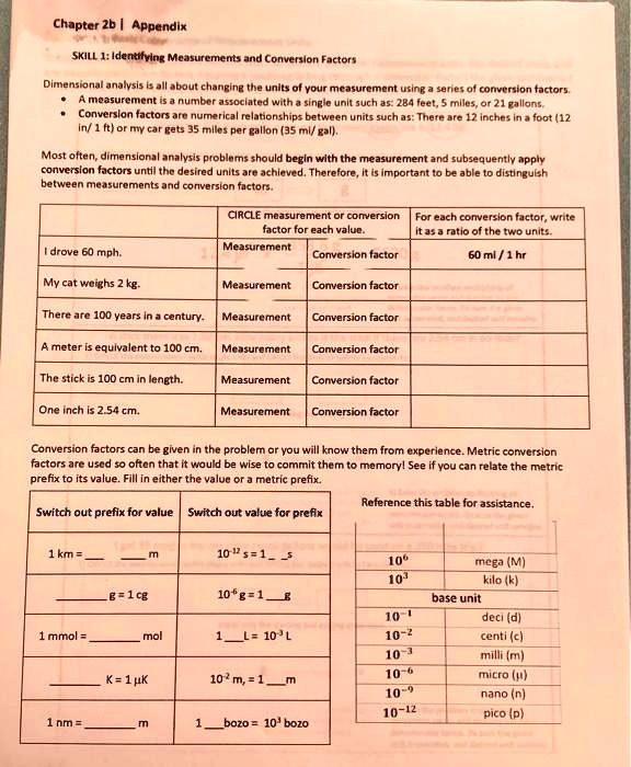 SOLVED: Texts: Chapter 2b I Appendix SKILL 1: Identifying Measurements ...