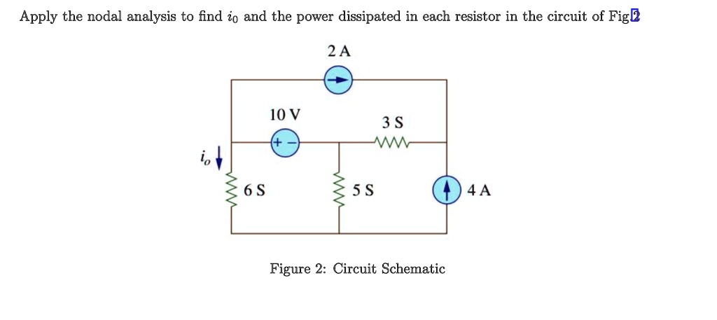 SOLVED: Apply the nodal analysis to find io and the power dissipated in each resistor in the ...