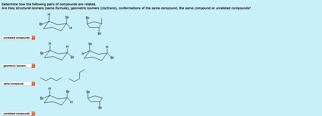 determlne how the followlng palrs of compounds are related are they ...