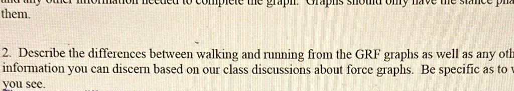 2. Describe the differences between walking and running from the GRF ...