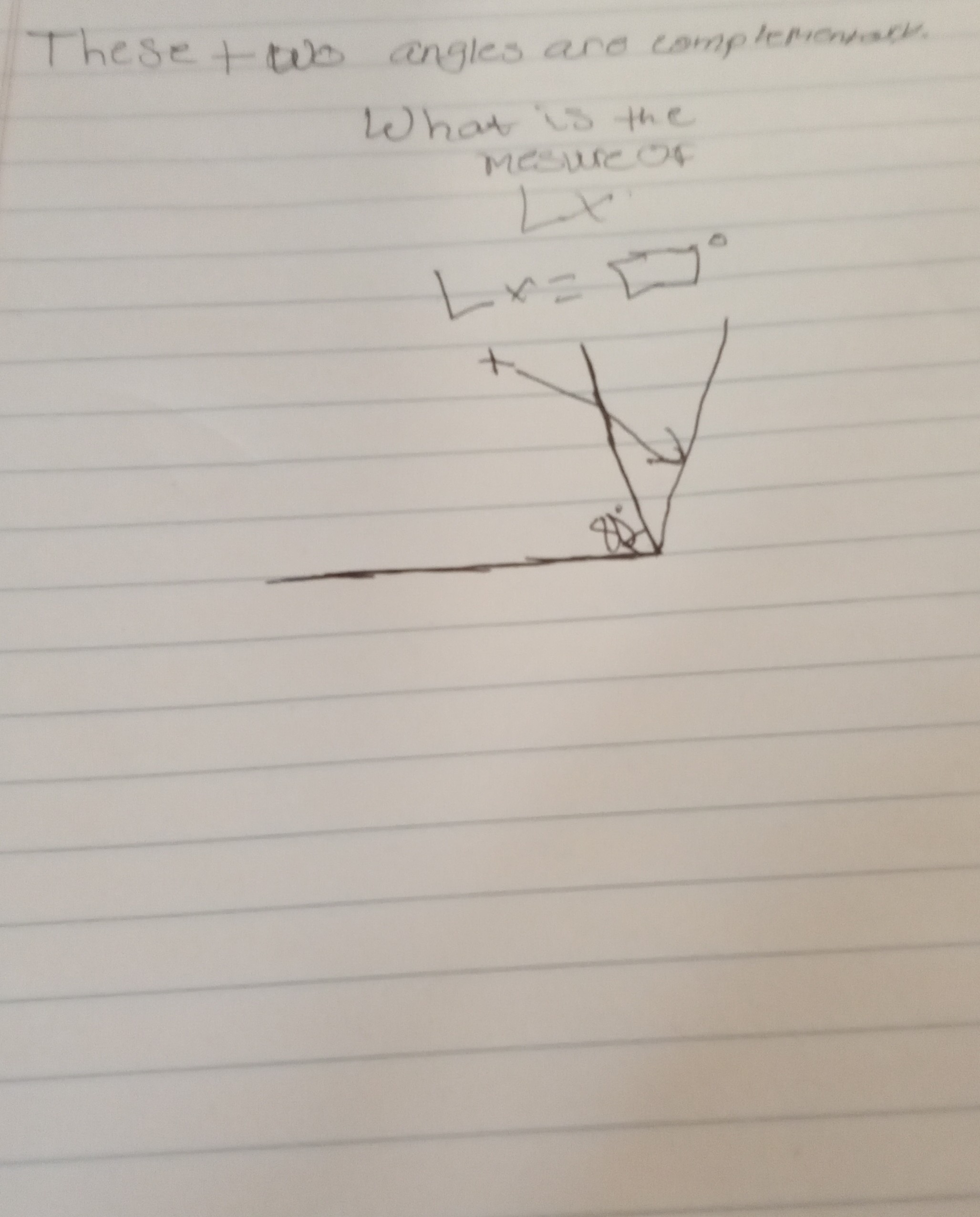 SOLVED: These + wo angles ane comptementare. What is the mesure of x