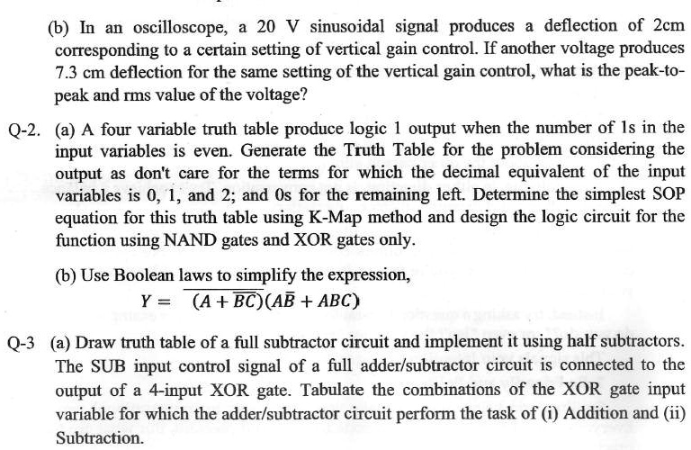 SOLVED: step by solution please. No shortcut pls ! (6) In an oscilloscope; 20 sinusoidal signal ...