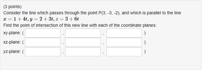 points consider the line which passes through the point p3 3 2 and which is parallel to the line ...