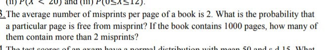 The average number of misprints per page of a book is 2 . What is the ...