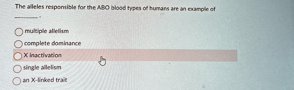 the alleles responsible for the abo blood types of humans are an ...