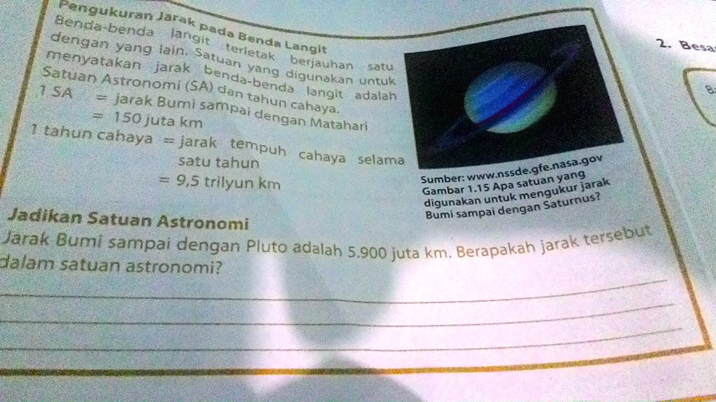 SOLVED: jawap ya makasih .... Kengukuran aerida Jarak benda Hangit pada ...