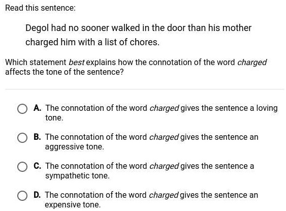 SOLVED: 'read the sentence below Read this sentence: Degol had no ...
