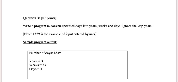 Solved Question 3 07 Points Write A Program To Convert Specified