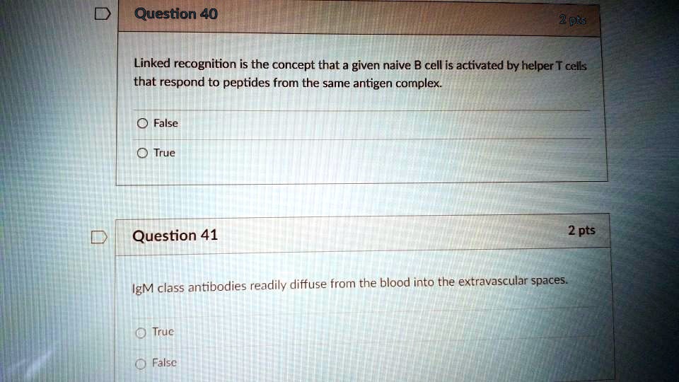 SOLVED:Question 40 2ipts Linked recognition is the concept that a given ...