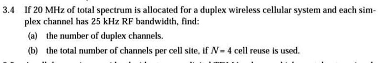 3.4 If 20 MHz of total spectrum is allocated for a duplex wireless ...