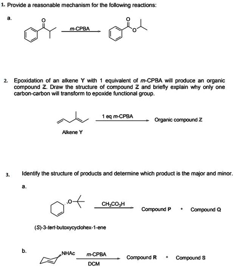SOLVED:Provide reasonable mechanism for the tollowing eactions: MCPBA ...