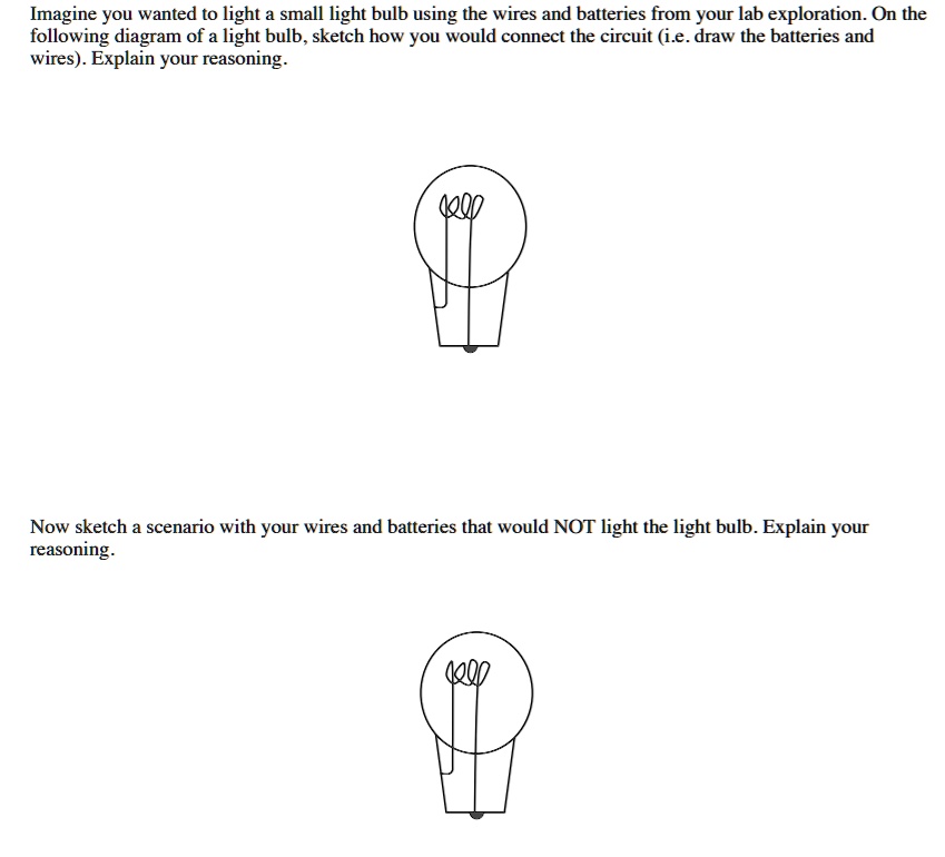 SOLVED: Imagine you wanted to light a small light bulb using the wires ...