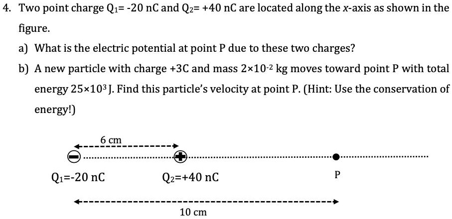 two point charge q1 20 ncand qz 40 nc are located along the x axis as shown in the figure a what ...