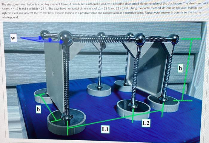 The structure shown below is a two bay moment frame. A...