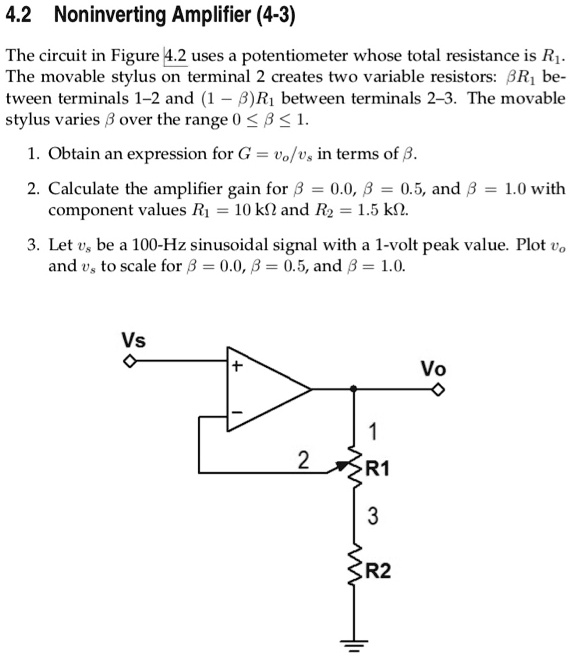 42 noninverting amplifier 4 3 the circuit in figure42 uses a ...