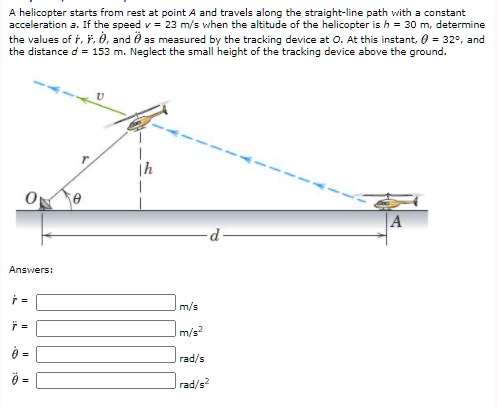 SOLVED: A helicopter starts from rest at point A and travels along the ...