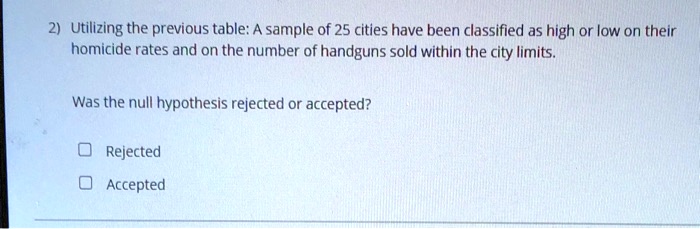 SOLVED: Utilizing the previous table: A sample of 25 cities have been ...