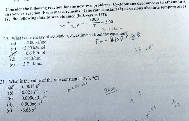 SOLVED: ' Consider the following reaction for the next two problems ...