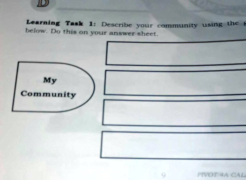 Learning task 1 describe your community using the graphic...