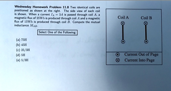 SOLVED: Wednesday Homework Problem 11.8 Two identical coils positioned ...