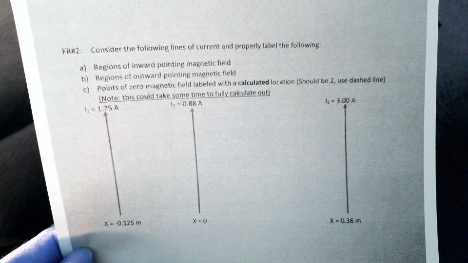fr42 consider the following lines of current and properly iabel the ...