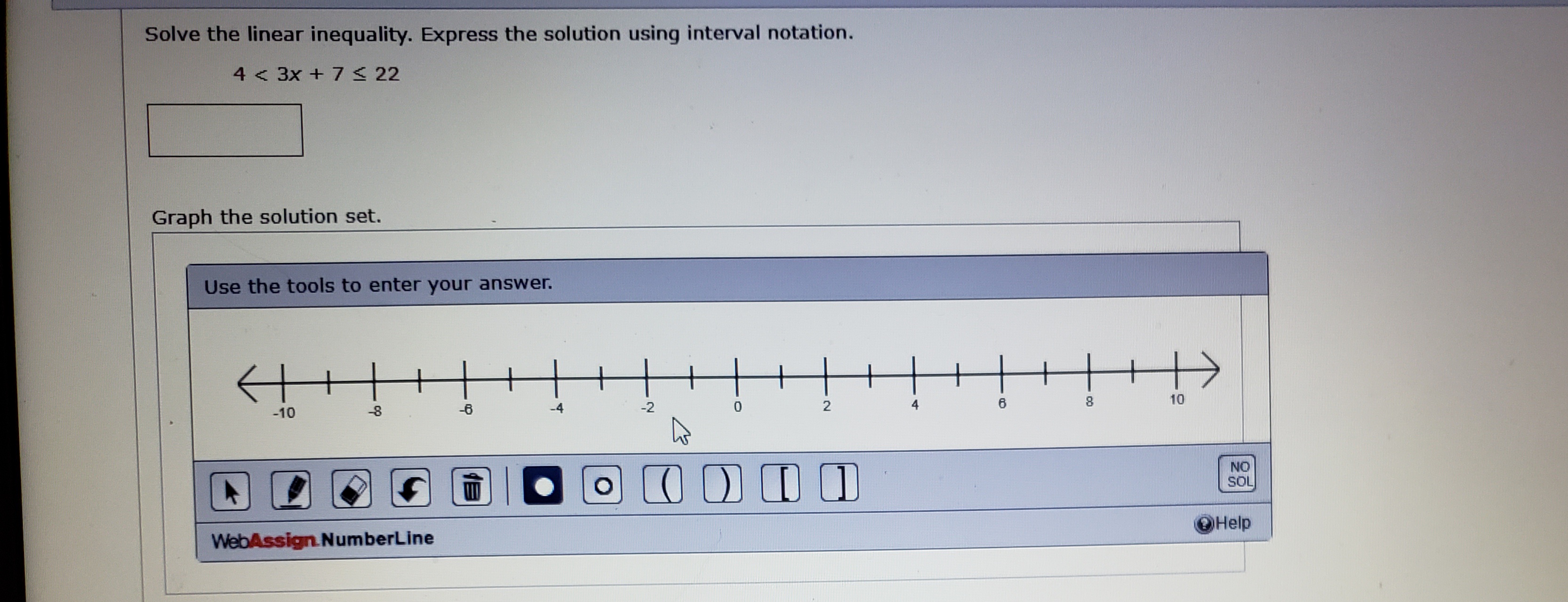 SOLVED: Solve the linear inequality. Express the solution using interval notation. 4