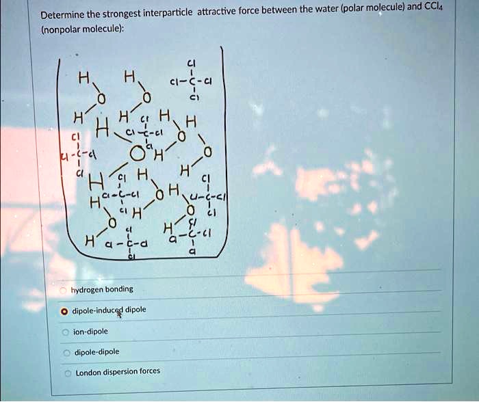Determine the strongest interparticle attractive force between the ...