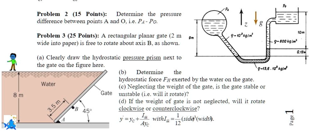 Problem 2 (15 Points): Determine the pressure difference between points ...
