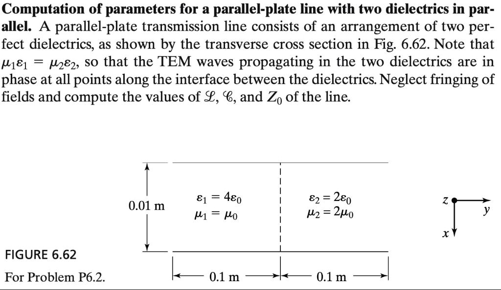 [GET ANSWER] Computation of parameters for a parallel-plate line with ...