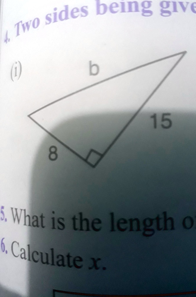SOLVED: 'two sides being given calculate the third side made by the letter in each right angle ...