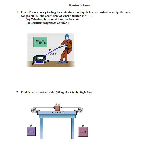 SOLVED: Newton's Laws 1. Force P is necessary to drag the crate shown ...