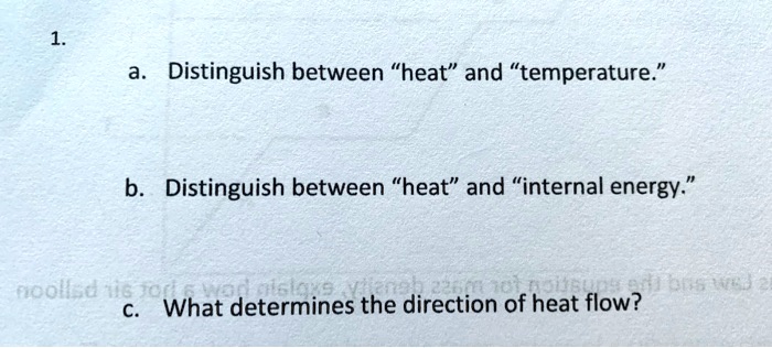 SOLVED: Distinguish between 'heat" and "temperature bs Distinguish between "heat" and "internal ...