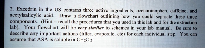 SOLVED: Excedrin in the US contains three active ingredients ...