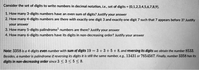 SOLVED: Consider the set of digits t0 write numbers decimal notation ie ... SOLVED: Consider the set of digits t0 write numbers decimal notation ie ...