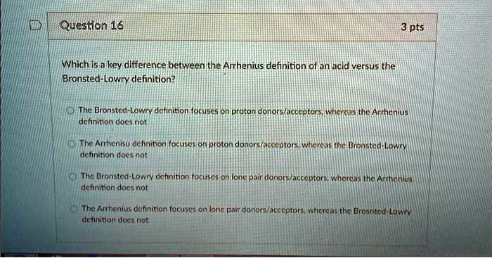 SOLVED: Question 16 3 pts Which is a key difference between the ...