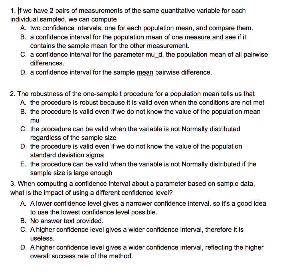 1 lf we have 2 pairs of measurements of the same quantitative variable for each individual ...