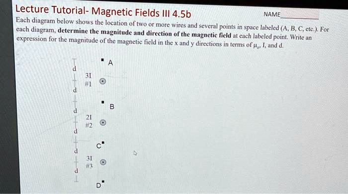 SOLVED: Lecture Tutorial- Magnetic Fields IlI 4.5b NAME Fach diagram ...