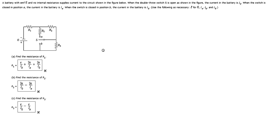 A battery with emf ℰ and no internal resistance supplies...